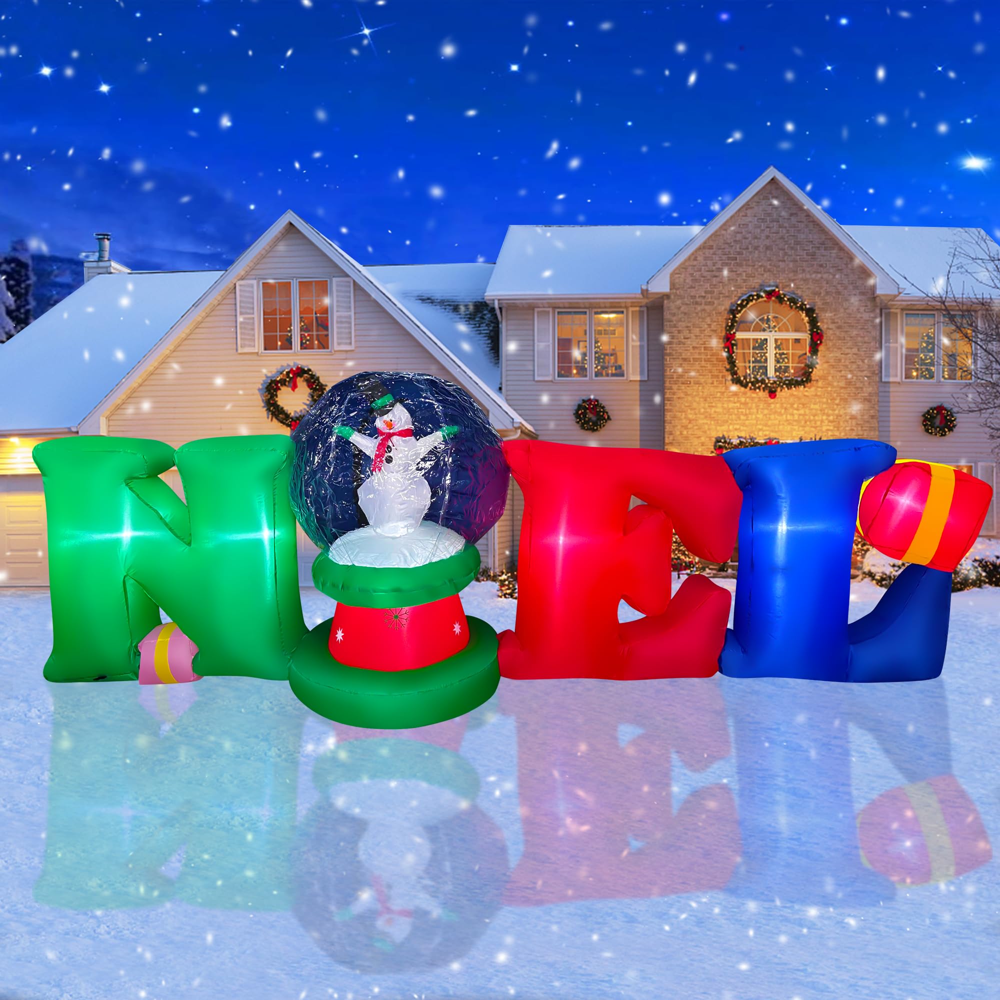 Amazon.com: SEASONBLOW 8FT Christmas Inflatable Noel Sign Yard ...