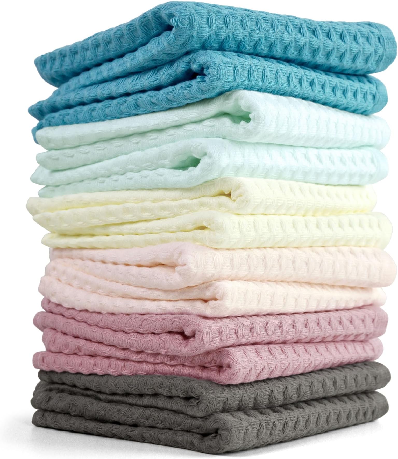 Amazon.com: Living Fashions Washcloths Set of 8 - Popcorn Weave Wash ...