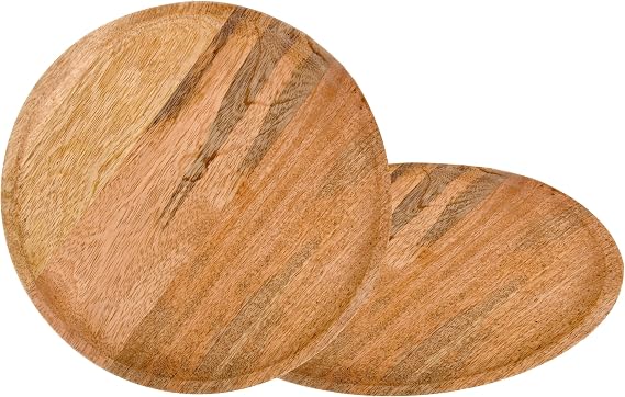 Amazon.com | Alpha Living Home 13” Wooden Charger Plates - Set of 2 ...