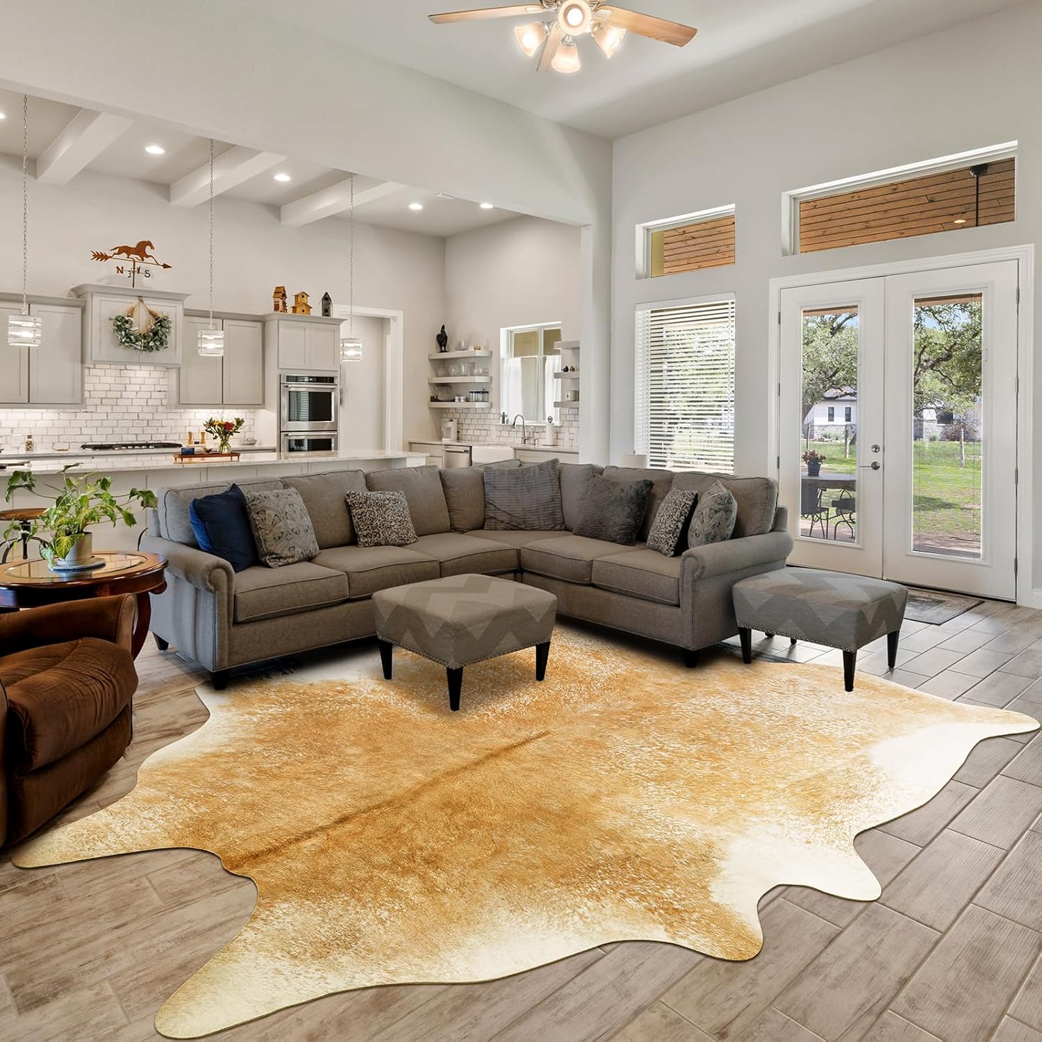 Amazon.com: Rtizon Cow Hide Rug for Living Room, Washable Cowhide Rug ...
