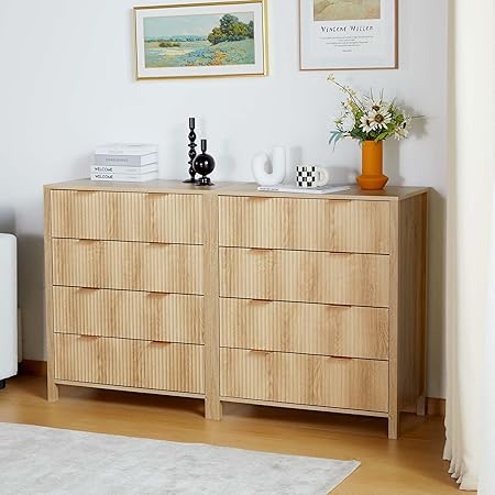 Amazon.com: wirrytor 4 Drawer Double Dresser for Bedroom, Modern Wide ...