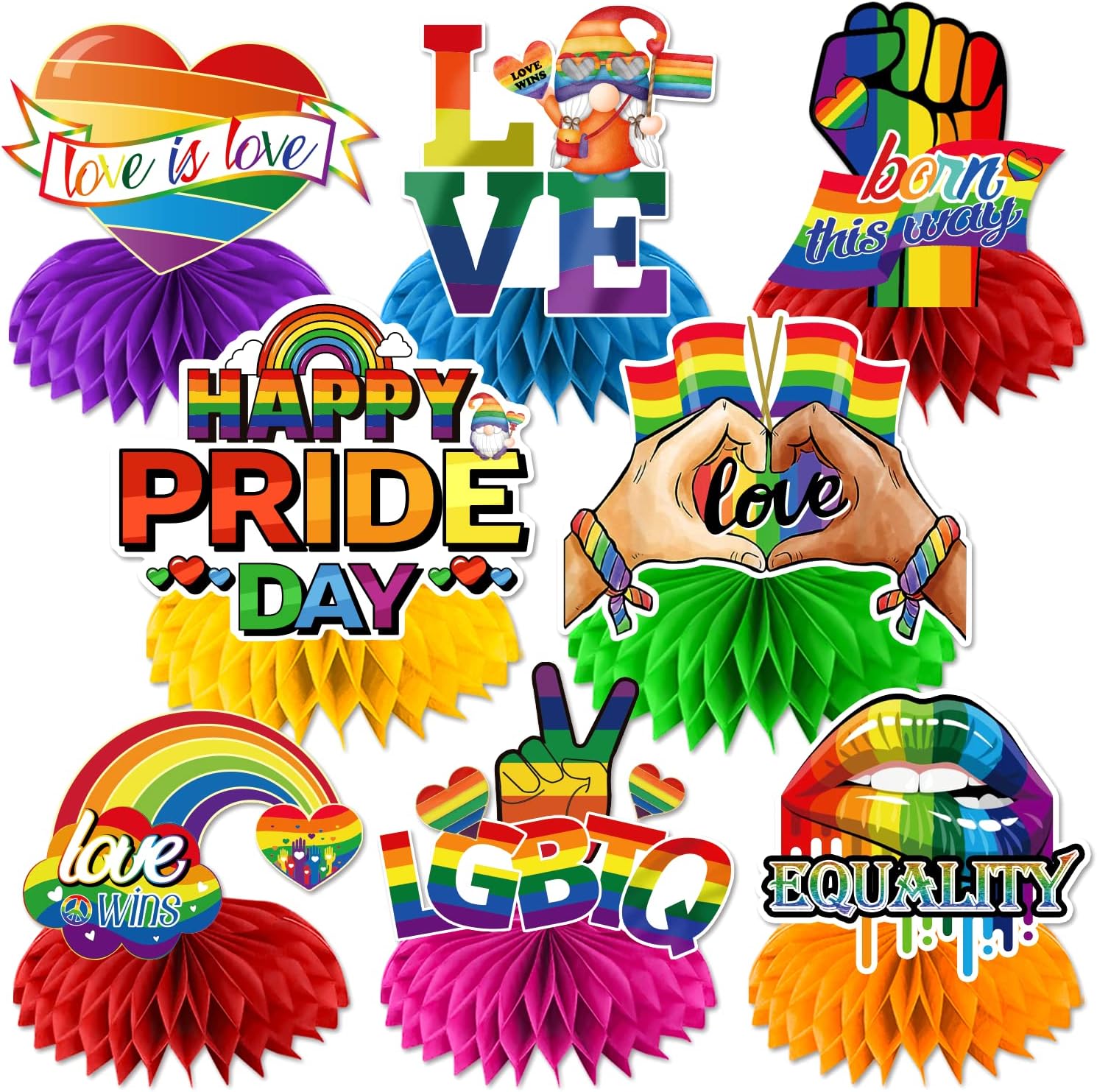 Amazon.com: 8 Pcs Pride Table Decorations, Pride Centerpieces for ...