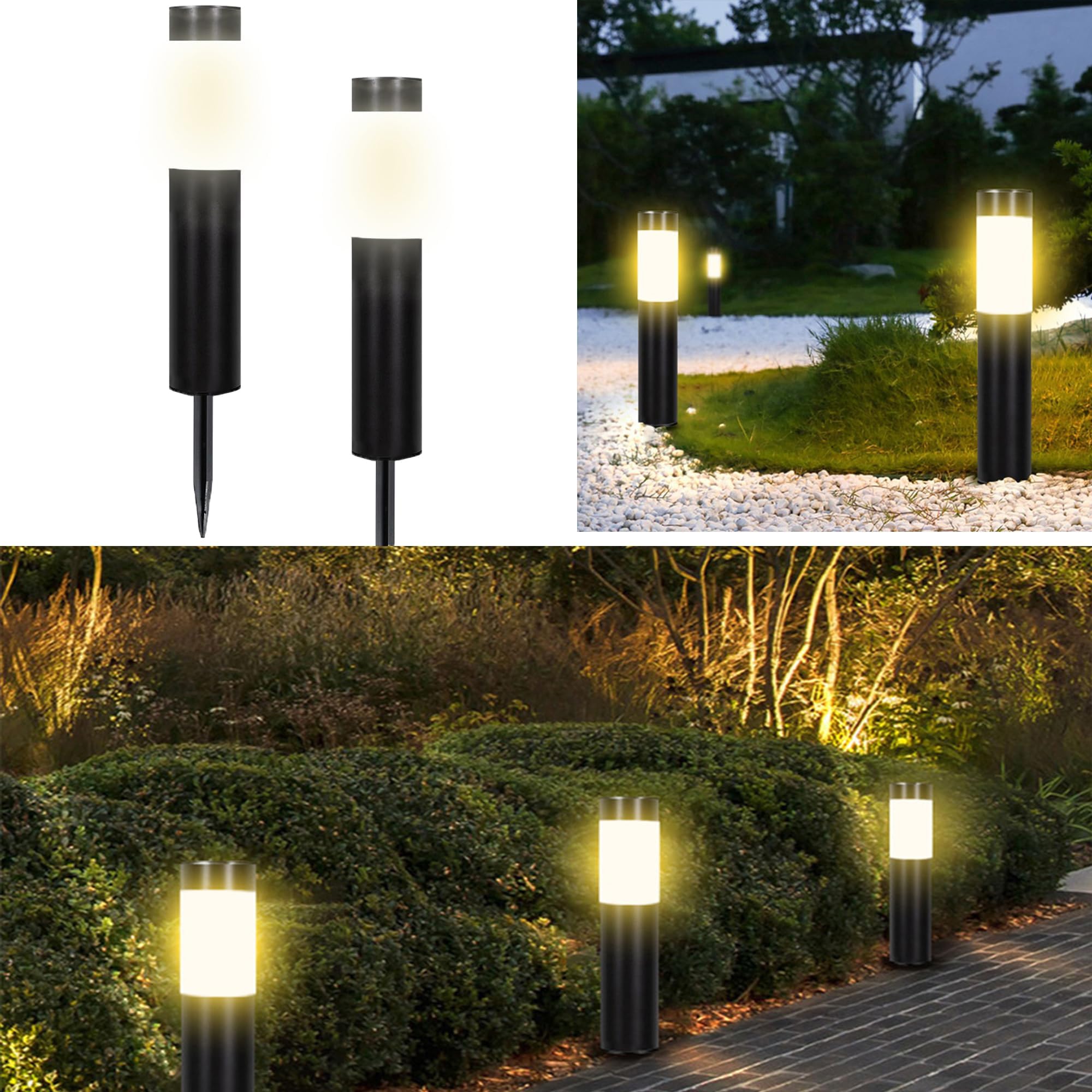 LightInTheBox 2 Pack Solar Path Light LED Bollard Lights Stainless ...