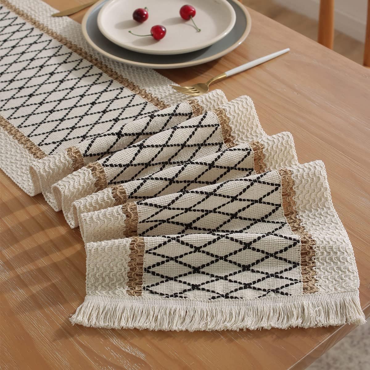 Amazon.com: LUFEIJIASHI woven table runners farmhouse style,boho table ...