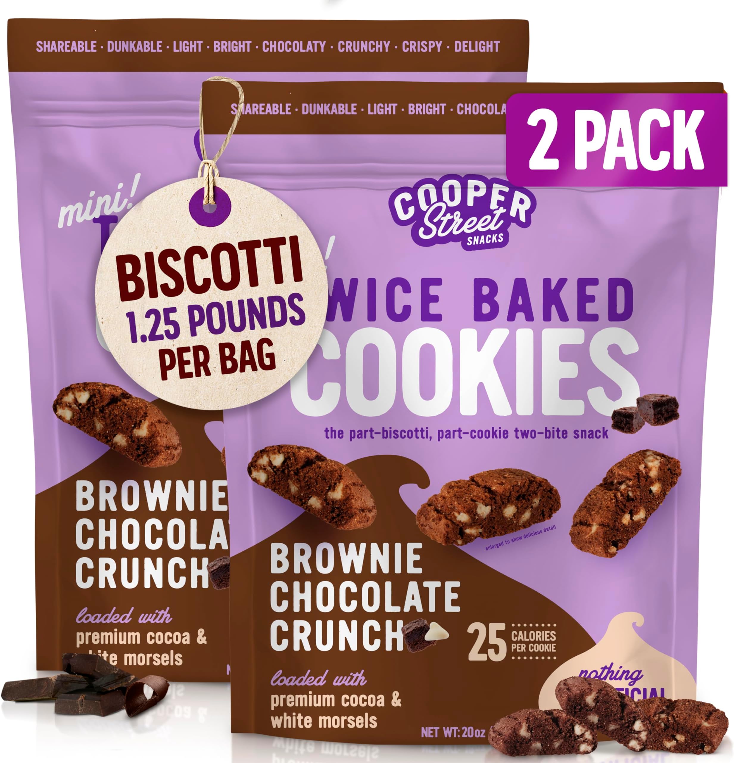 Amazon.com: Cooper Street Twice Baked Mini Biscotti Italian Style ...