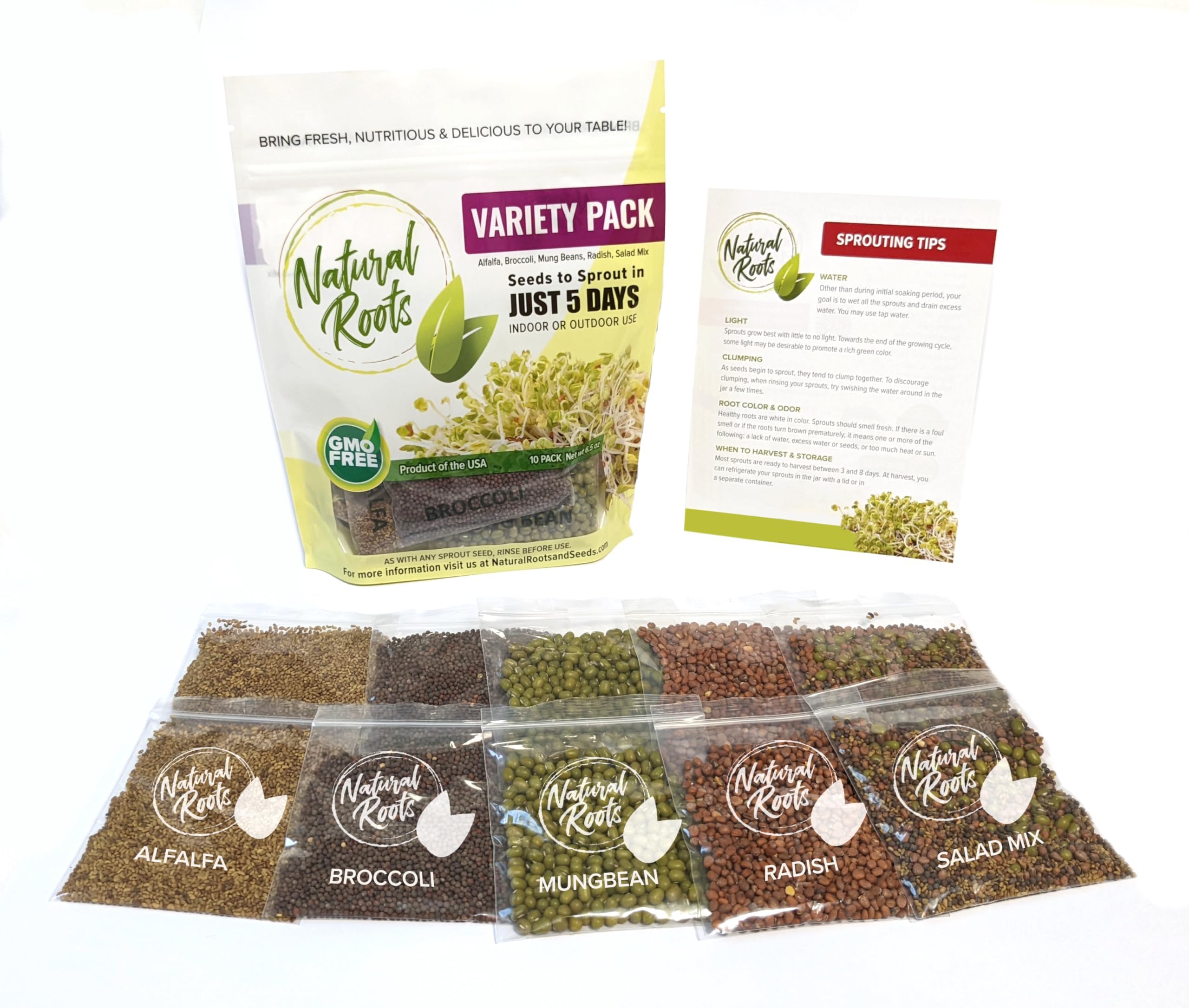 Amazon.com : Heirloom Sprouting & Microgreen Seed Variety Pack ...