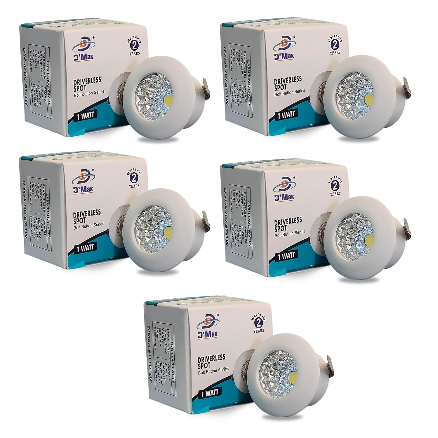 Buy DMT 1 Watt Round LED Button/COB White Focus Light for POP/Recessed ...
