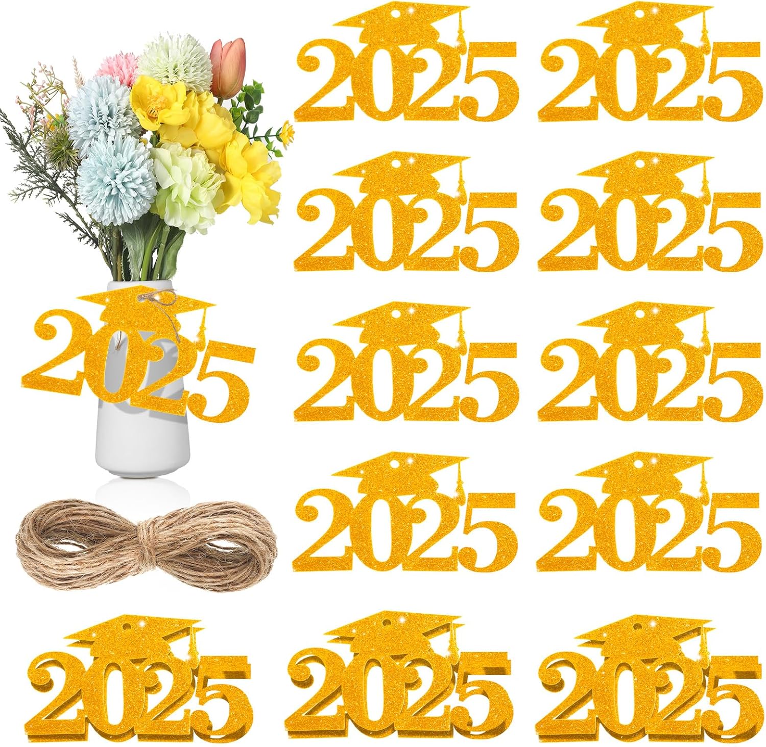 Amazon.com: 24 Pcs 2025 Graduation Cutouts Tags Decorations Class of ...