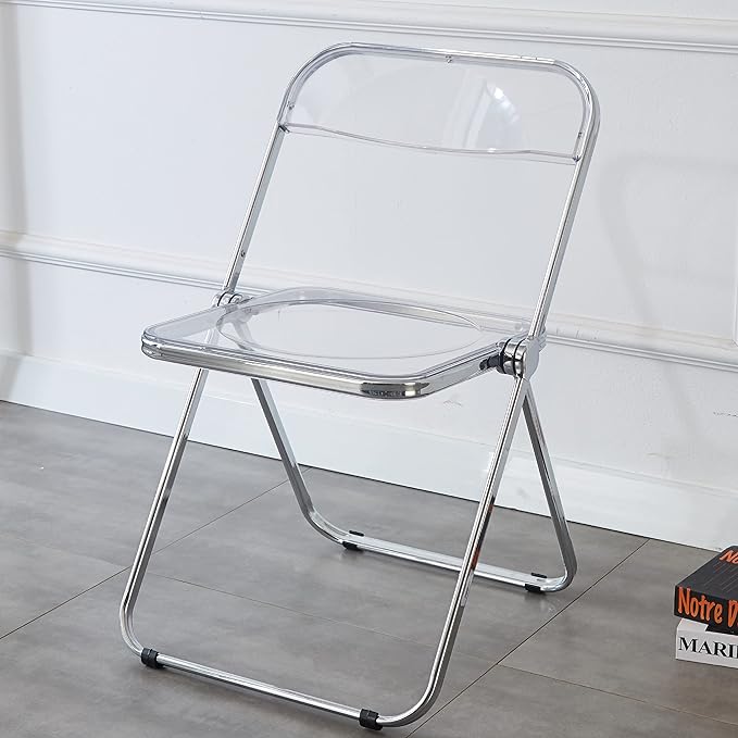 Modern Clear Folding Chair-KAIHAOWIN Acrylic Chair-Stackable Crystal ...