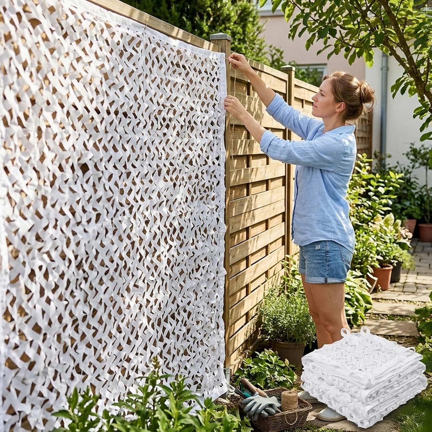 Camouflage Netting White 210D Lightweight Camouflage Net for Garden ...
