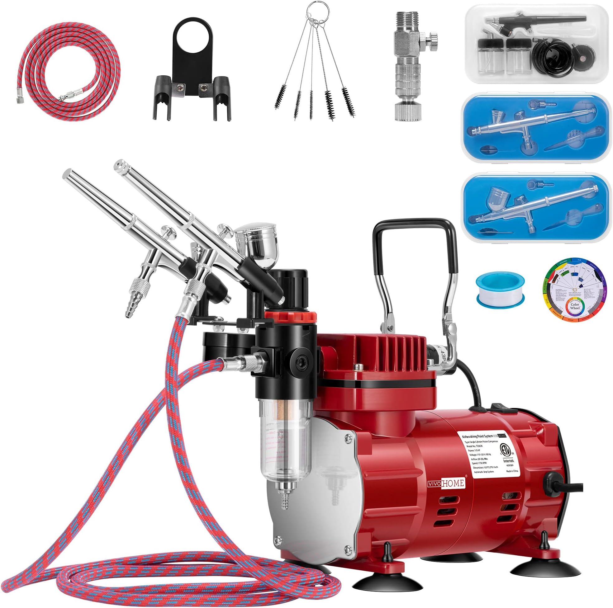 Amazon.com: Gocheer Airbrush Kit with Air Compressor, 48 PSI High ...