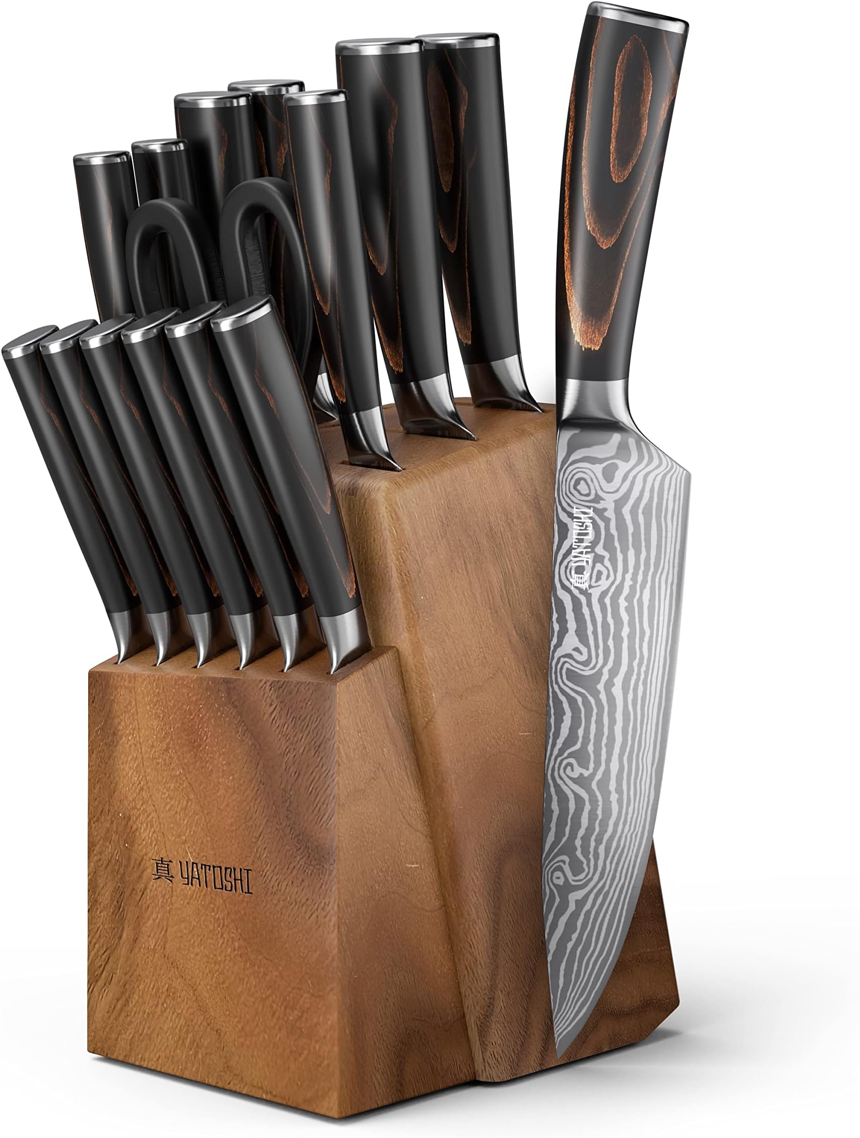 Amazon.com: SENKEN 14-Piece "Cerulean" Blue Kitchen Knife Set - 8-Piece ...
