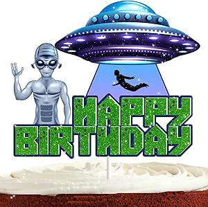 Alien Cake Topper for Boys Girls Baby Shower Cake Decor Outer Space ...