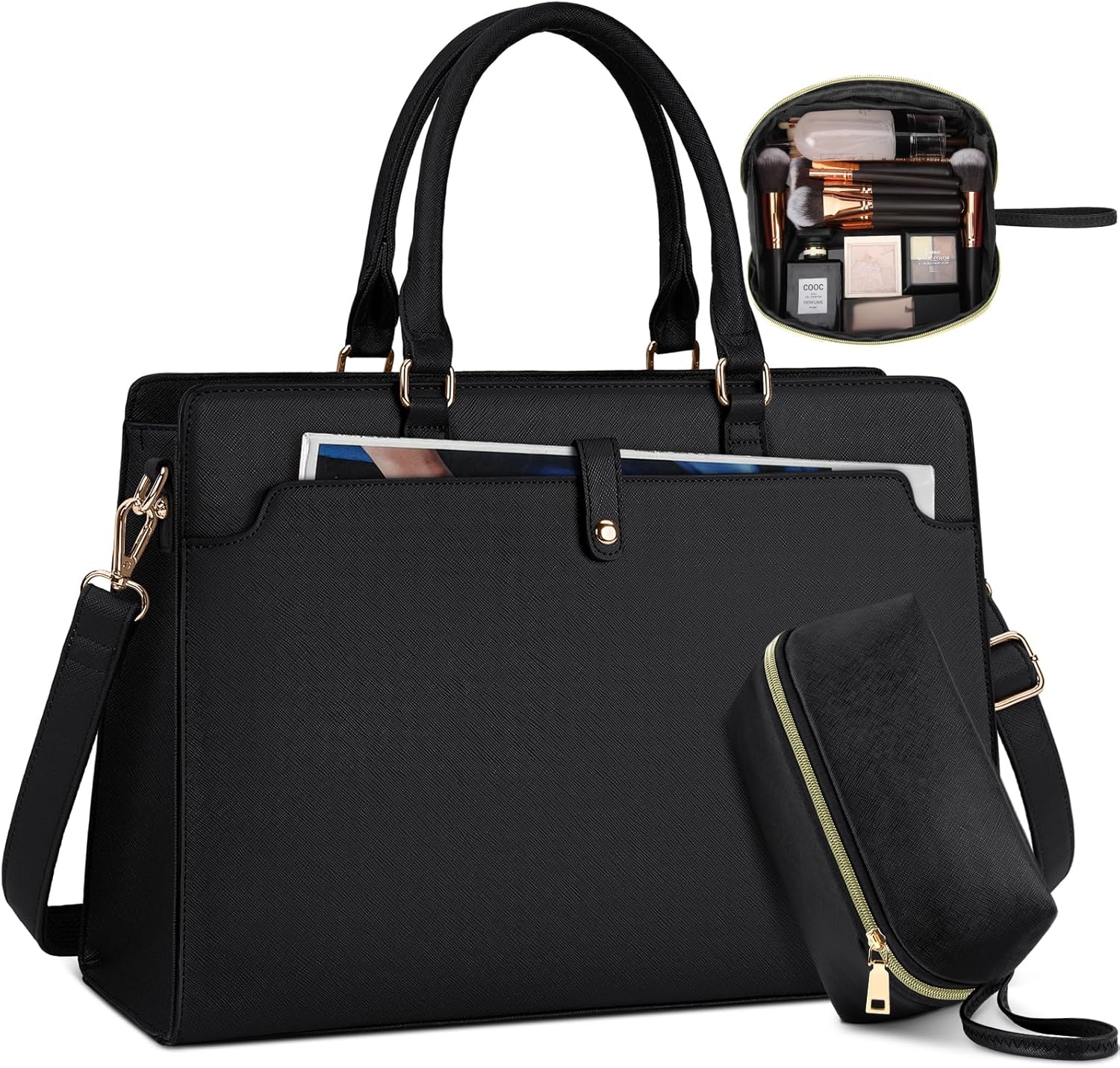 Amazon.com: Laptop Bag for Women 15.6 Inch Laptop Tote Bag Leather Work ...