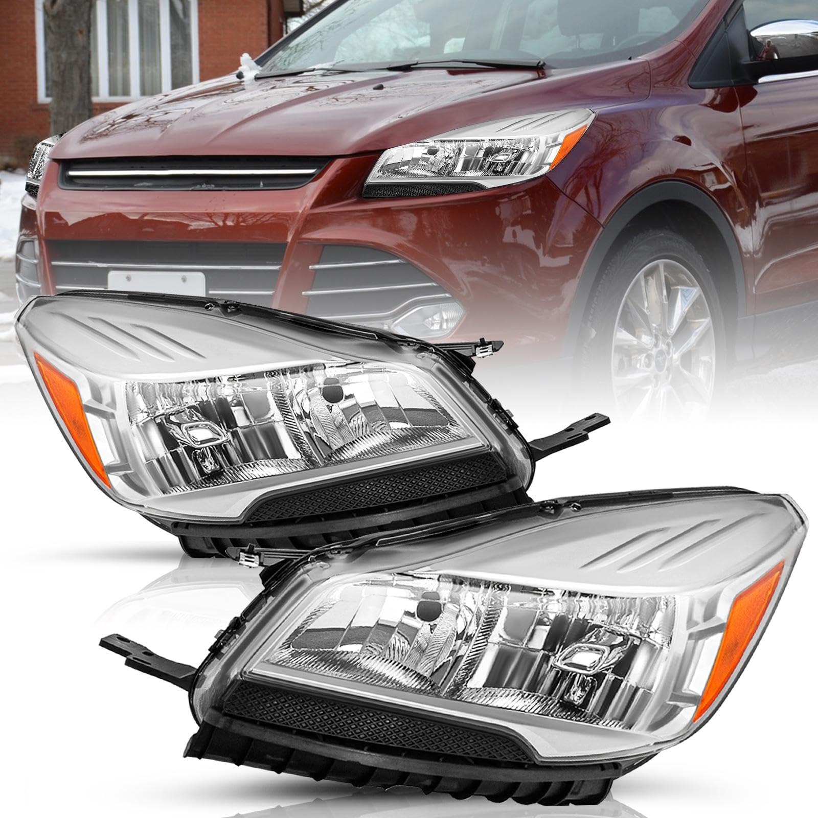 Amazon.com: TUSDAR Headlight Assembly Set for 2013 to 2016 Ford Escape ...