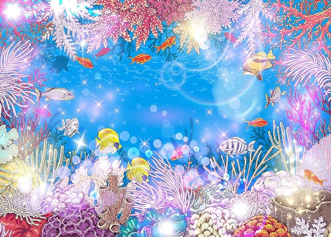 Amazon.com : Under The Sea Backdrop Ocean Little Mermaid Backdrop ...