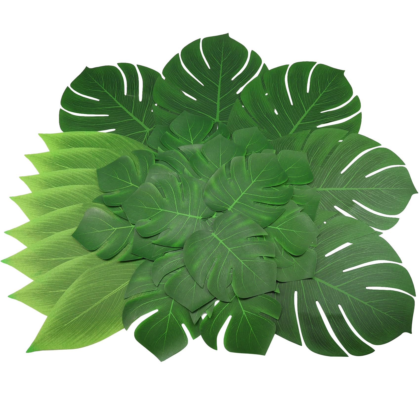 Amazon.com: Lorigun Artificial Palm Leaves, 50 Pcs Fake Tropical Leaves ...