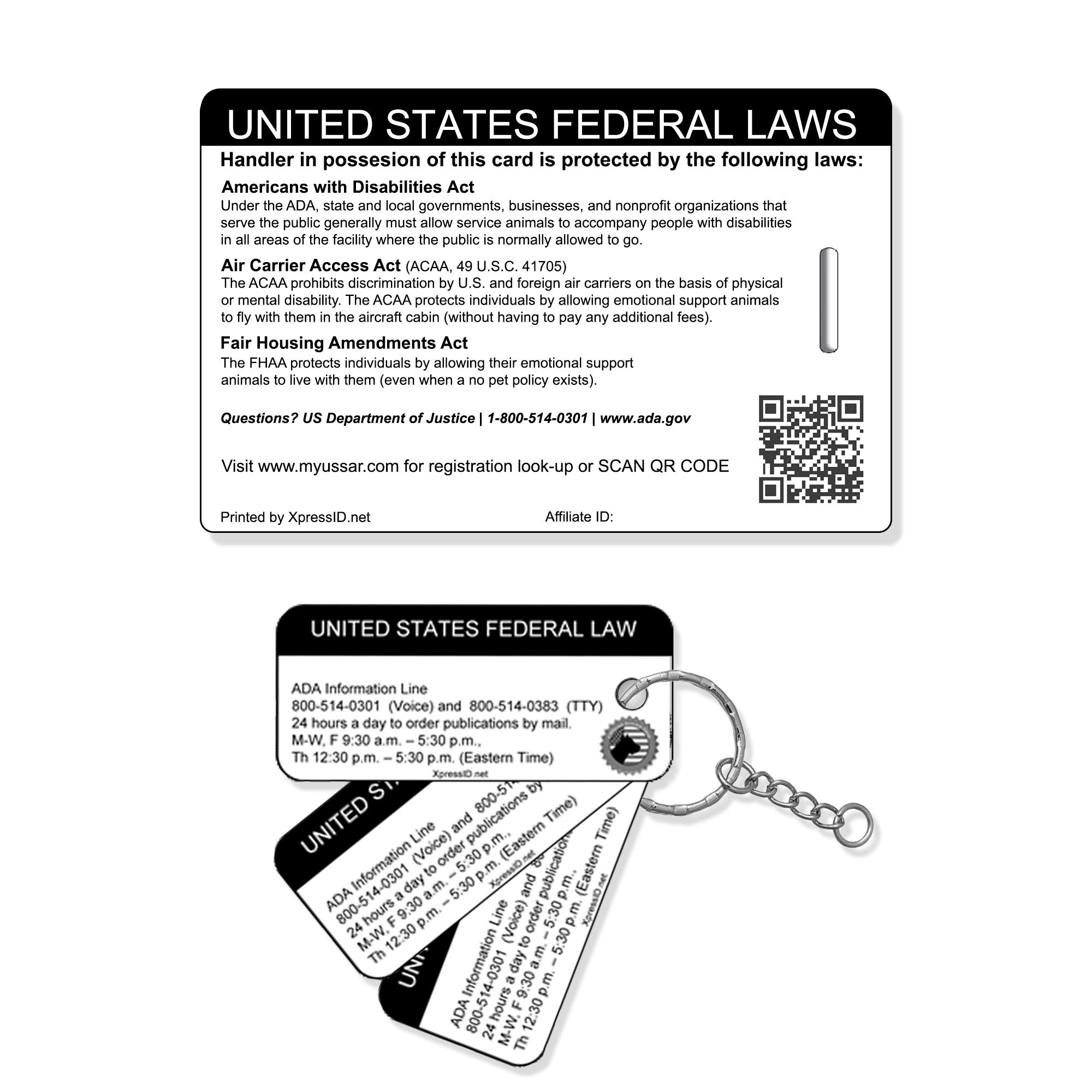 Buy Custom Holographic Service Dog ID Card 3 Key Tags Includes buy-custom-holographic-service-dog-id-card-3-key-tags-includes