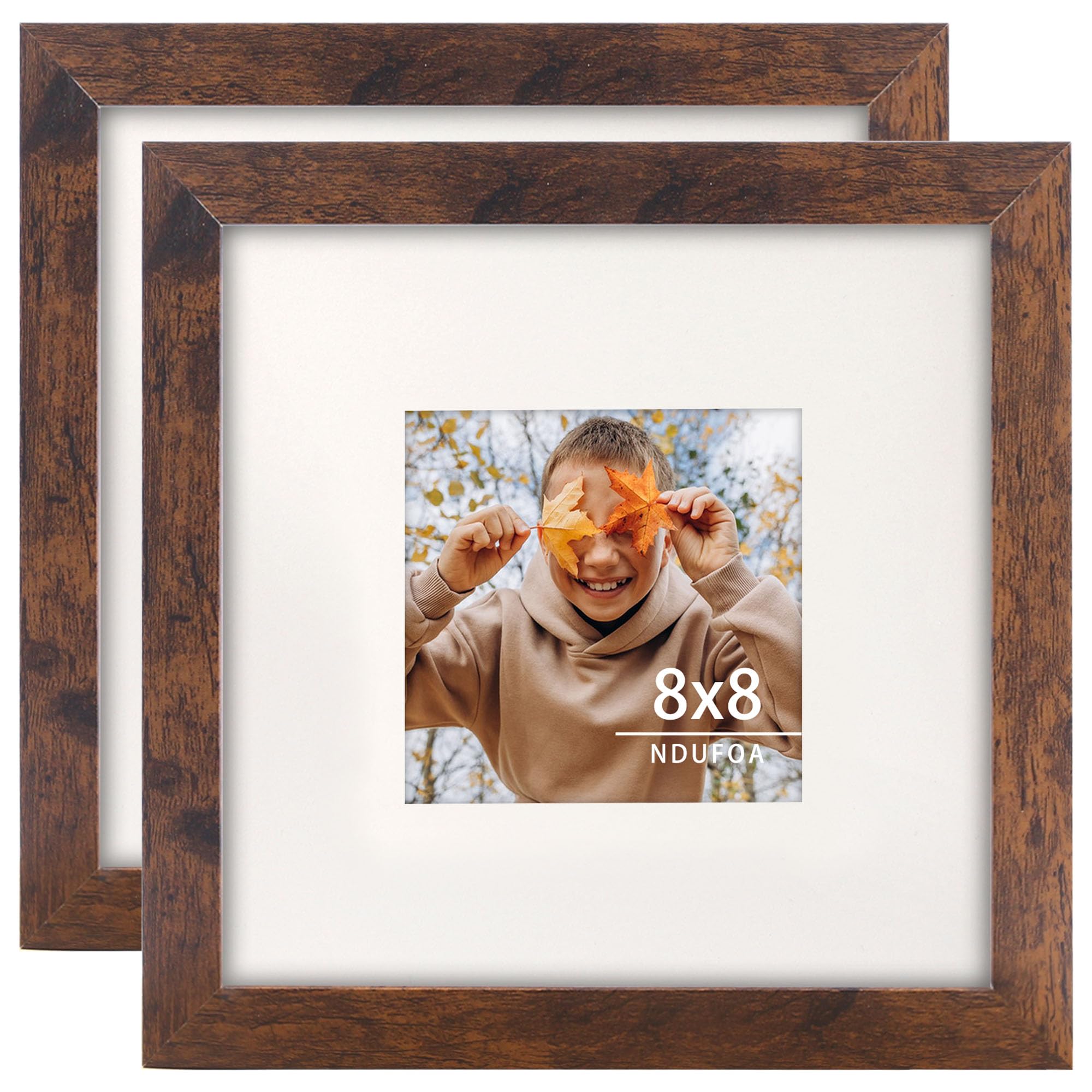 Amazon.com - NDUFOA 8x8 Picture Frame Set of 2, Display Photo 4x4 with ...