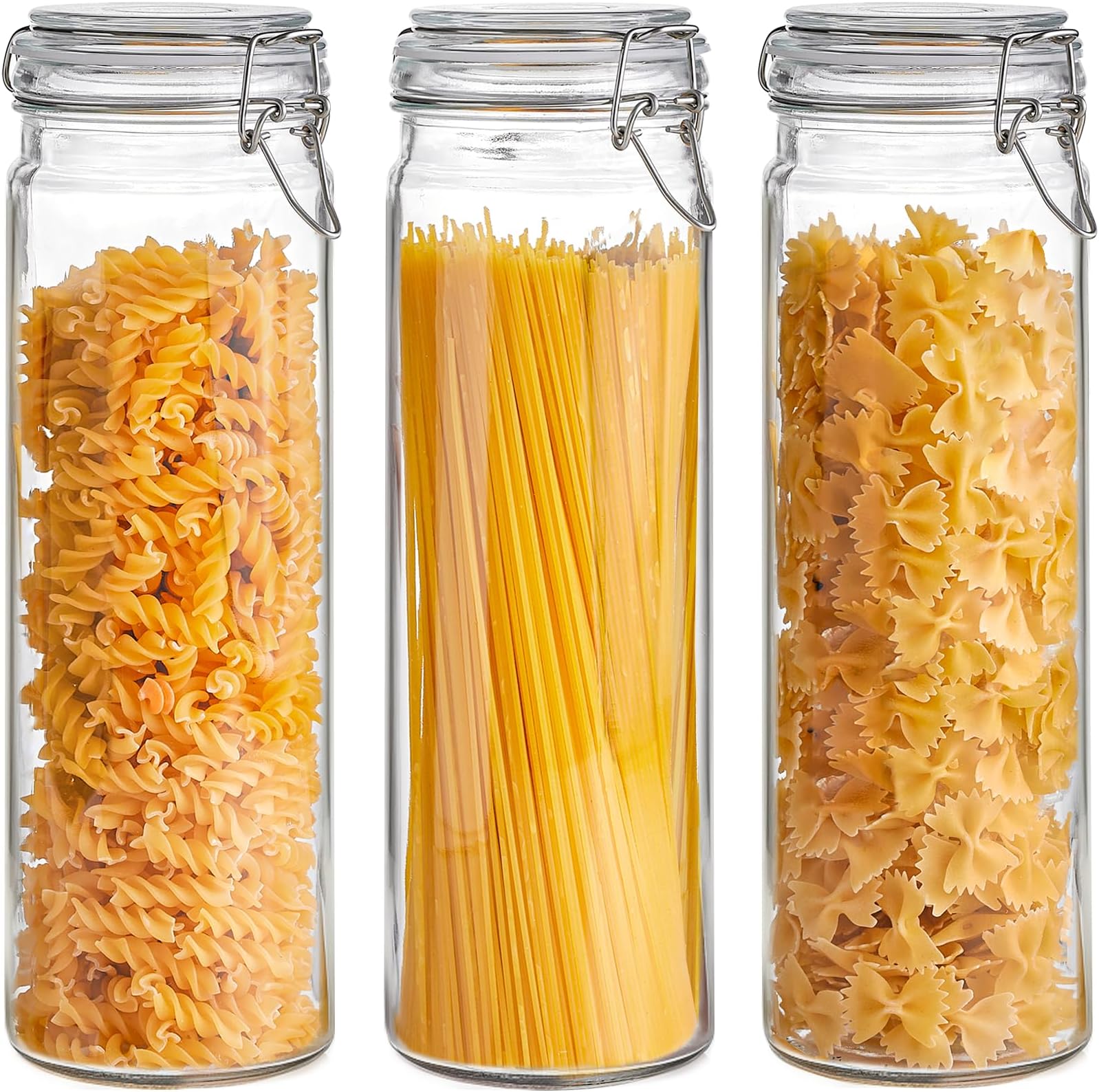 Amazon.com: KKC HOME ACCENTS Sealed Glass Spaghetti Storage Containers ...