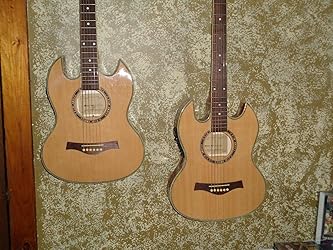 Amazon.com: Thin-Line SG ACOUSTIC/ELECTRIC Double Cutaway GUITAR ...