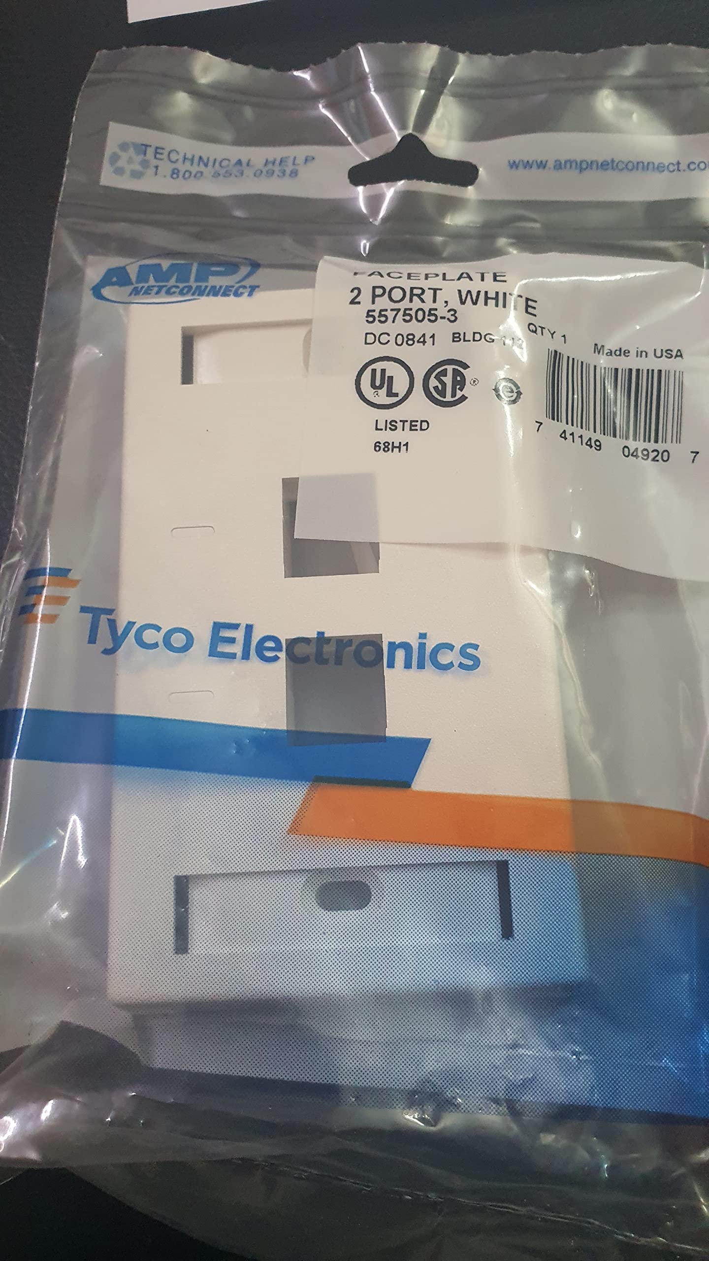 COMMSCOPE/AMP 5-Pack Face Plate Dual Port - 235001-2 (White, Signal ...