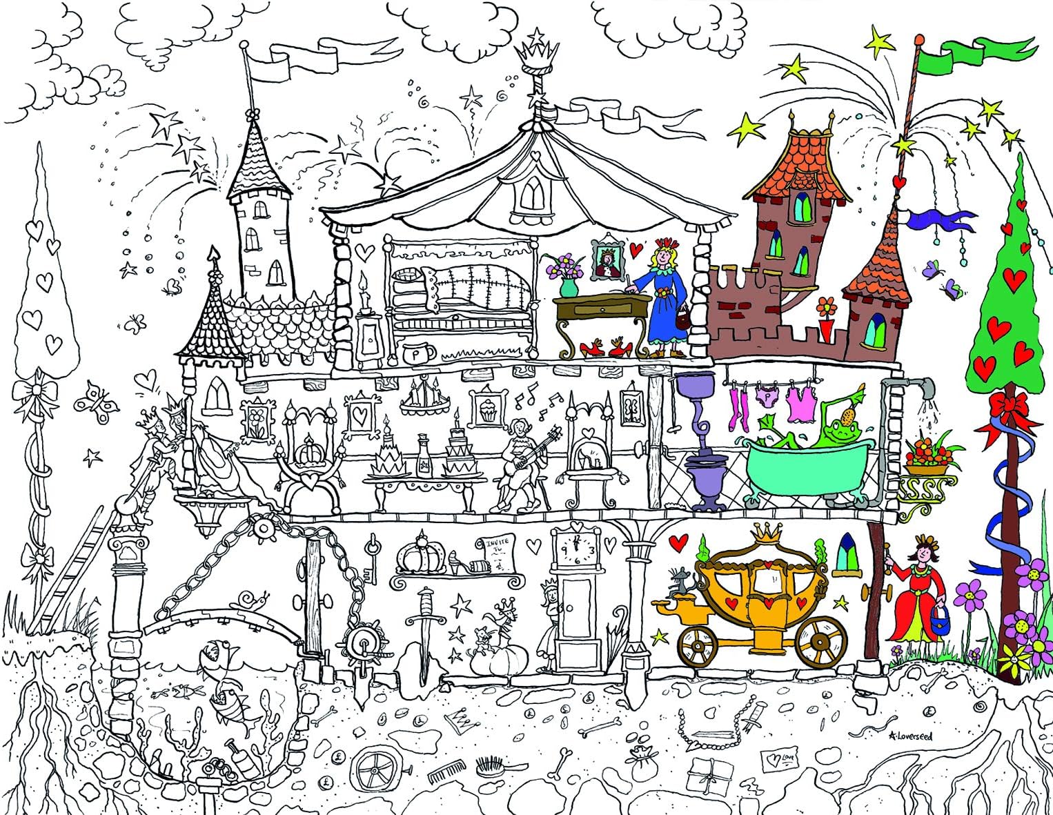 Garden Glass House Colouring In Poster - Giant Size: 100 x 70 cm ...