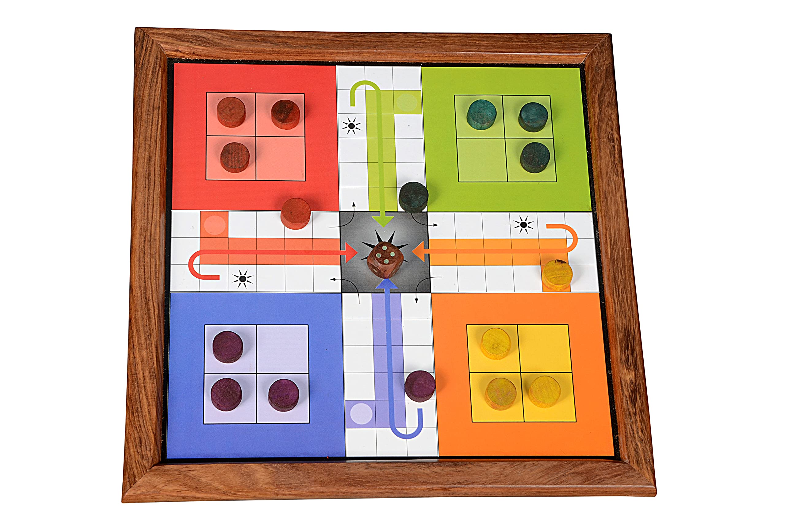 Nagina Craft Wooden Ludo Handmade Classic Wooden 2 In 1 | Desertcart GB