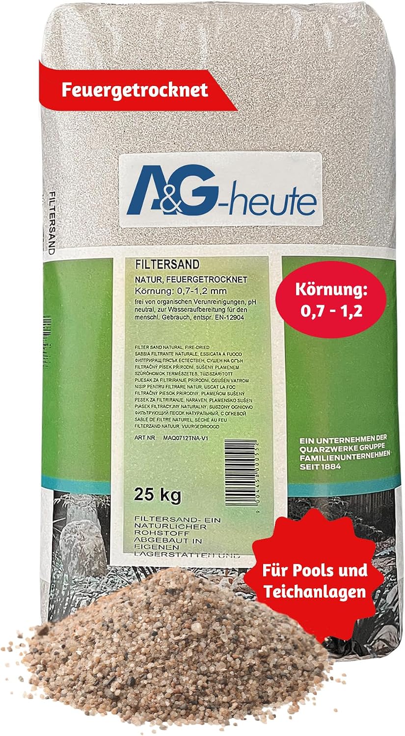 Arena de filtrado, 25 kg, 0,7-1,2 mm, para piscinas, arena silícea ...