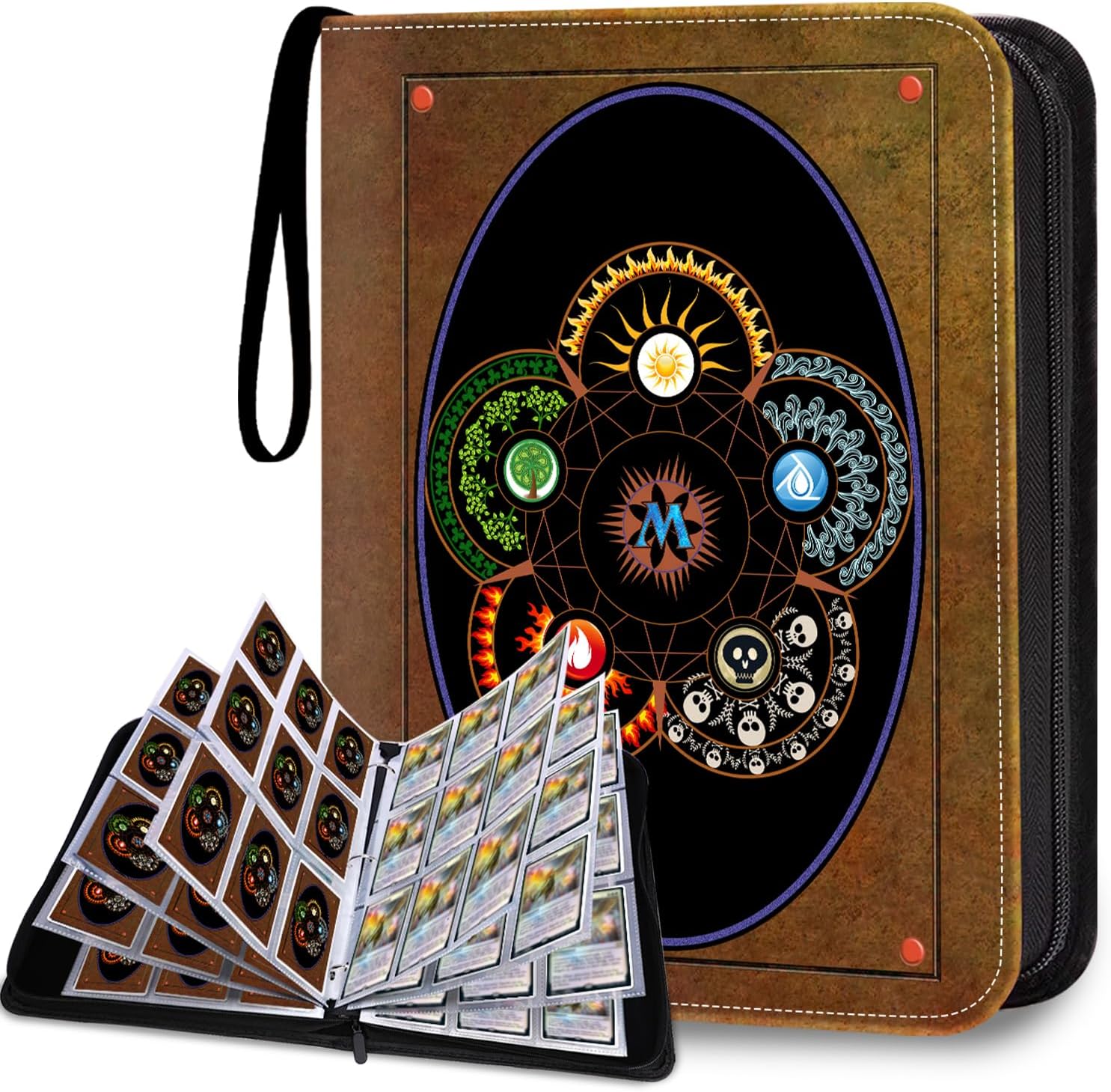 Amazon.com: Leatherette 4 Pocket Trading Card Binder Album Holder Pages ...