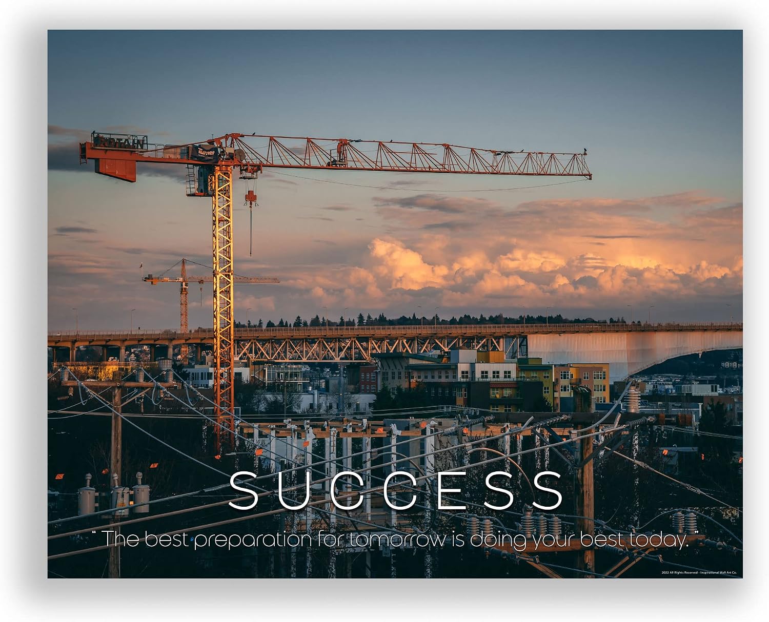 Amazon.com: Inspirational Wall Art Co. - Success - Construction ...