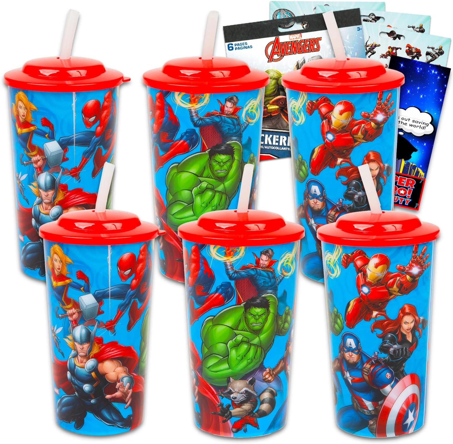 Amazon.com: Marvel Store Avengers 16 Oz Reusable Cups - Avengers Party ...