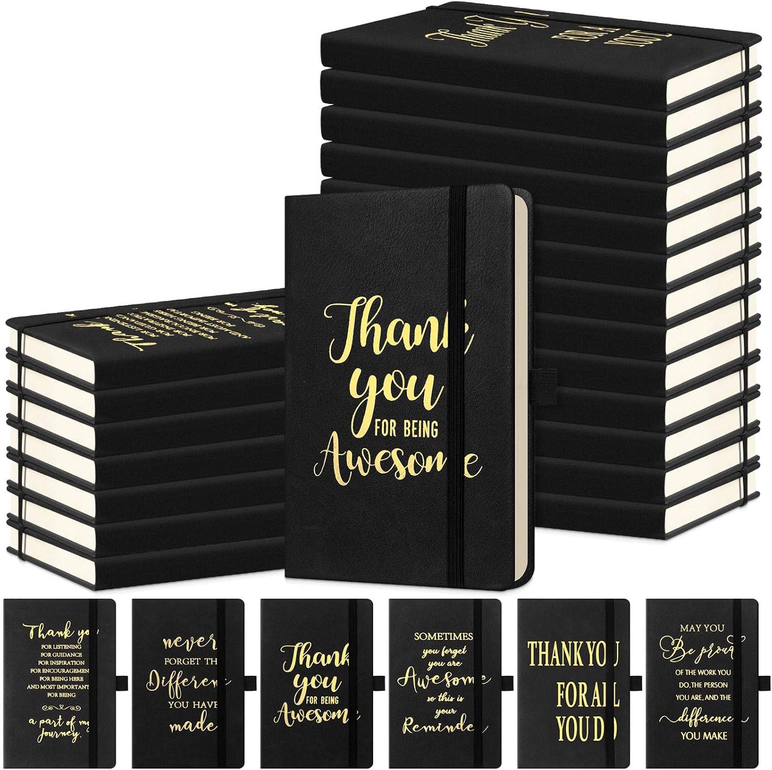 Tisancy 20 Pieces Appreciation Gifts Thank You Leather Notebooks Team ...