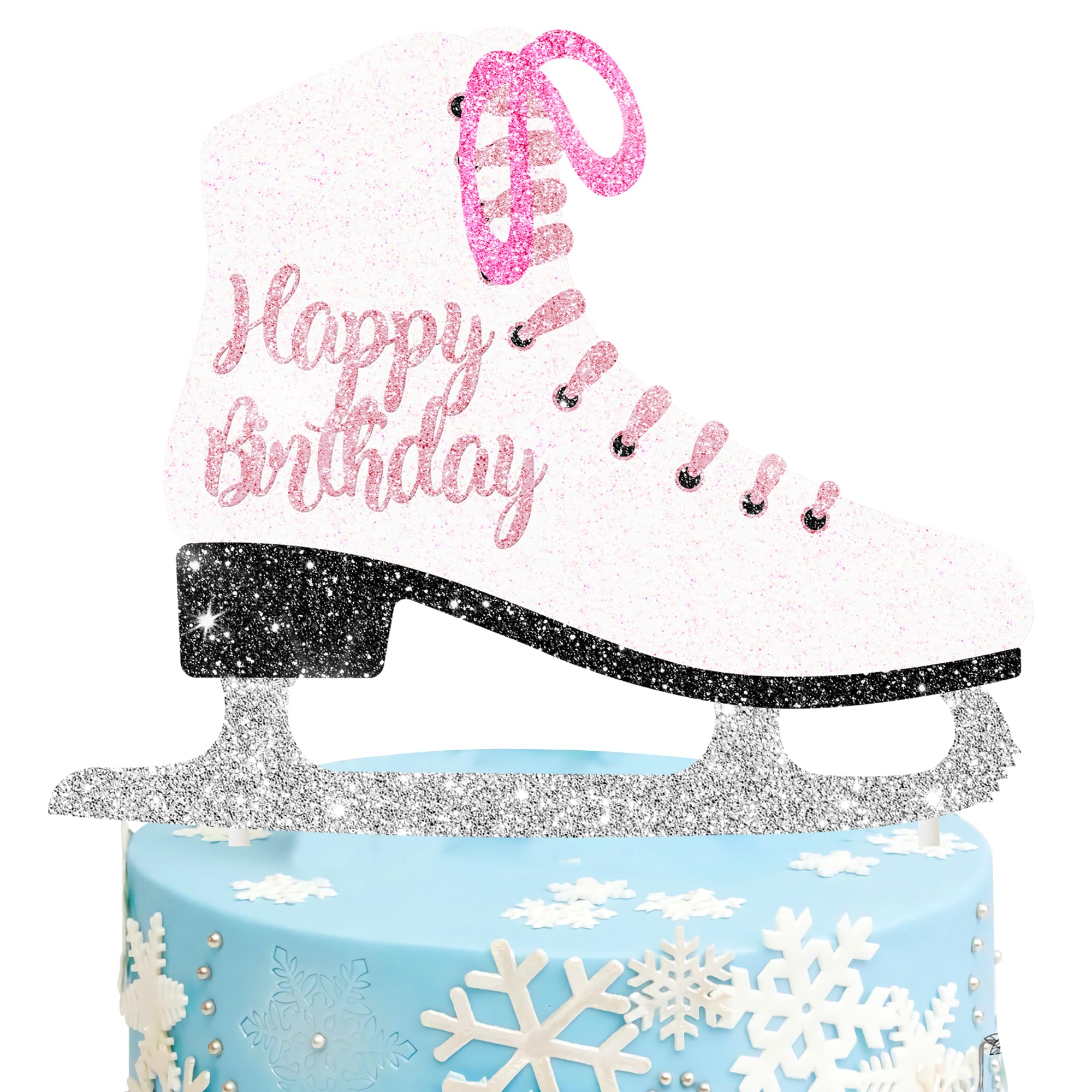 Amazon.com: Ice Skating Cake Topper Glitter Ice Skating Lover Birthday ...