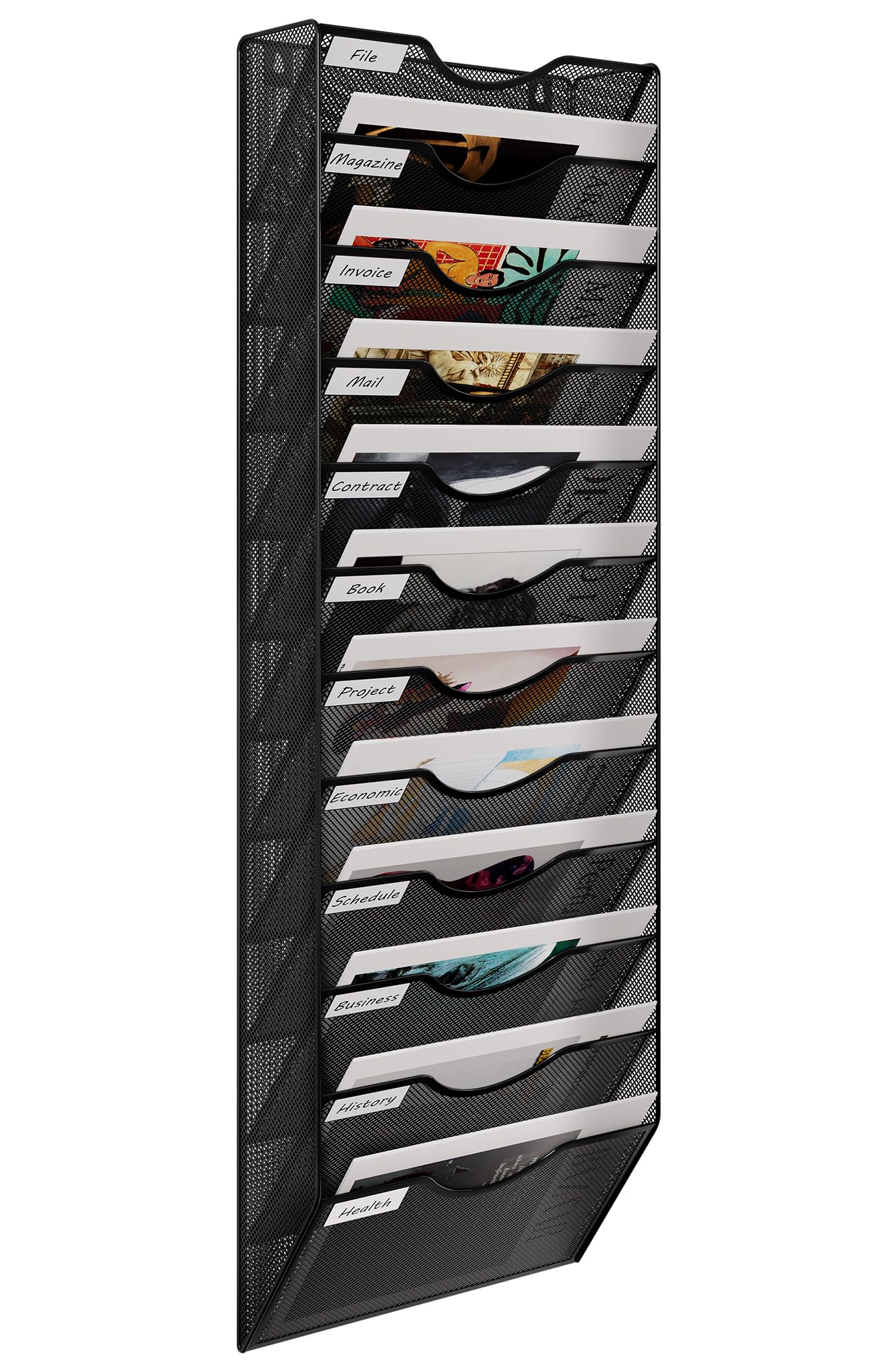 EasyPAG 12 Tier A4 Mesh In Tray Wall Pocket File Holder Hanging Mail ...