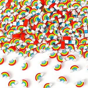 Amazon.com: JUNEBRUSHS 150Pcs Rainbow Mini Erasers, St. Patrick's Mini ...