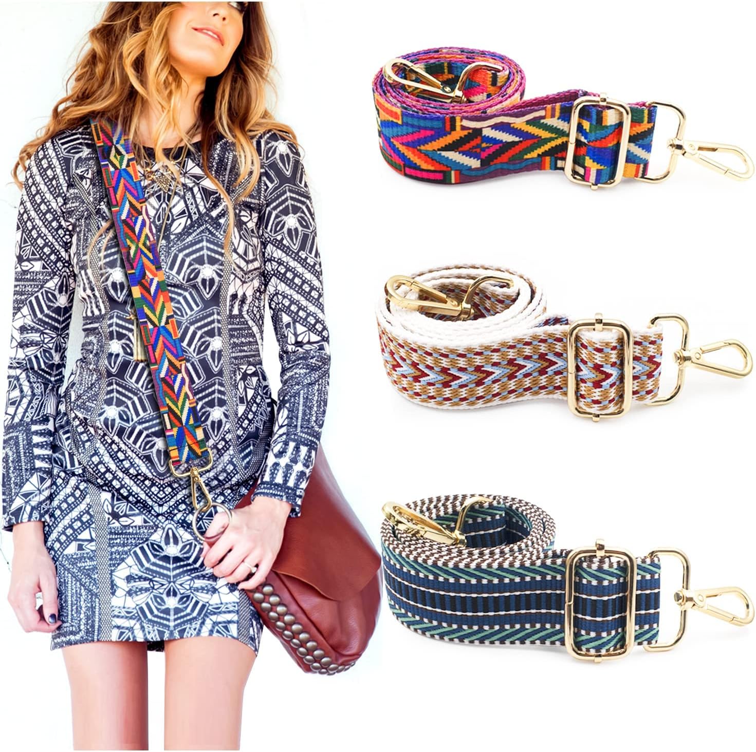 3 PCS Replacement Handbag Shoulder Strap,Adjustable Wide Shoulder Bag ...