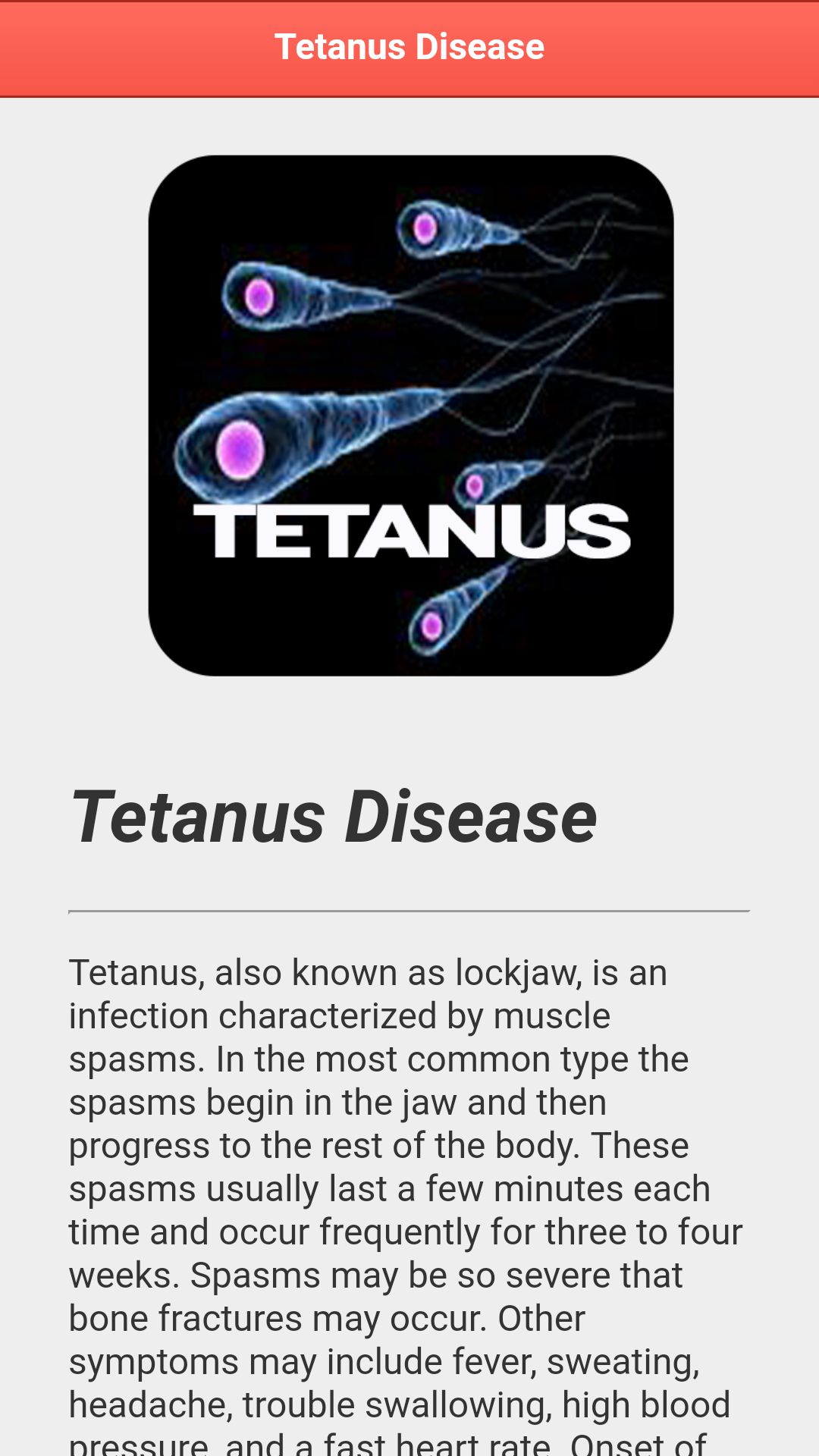 Tetanus Symptoms Diagram
