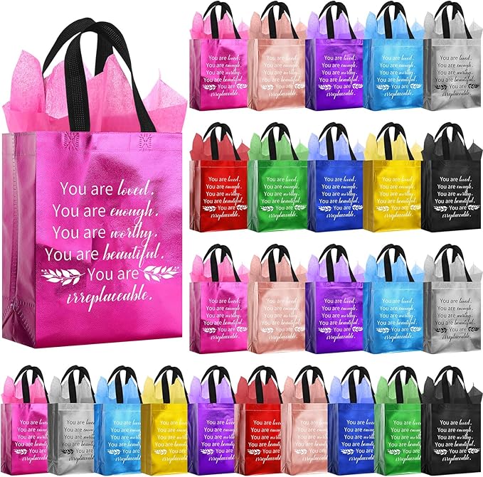 Amazon.com: Resholder 30 Set Gift Bags with Tissue Paper, Medium ...