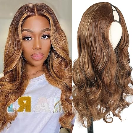 Amazon.com : Smilenice Honey Blonde V Part Wig Human Hair No Leave Out ...