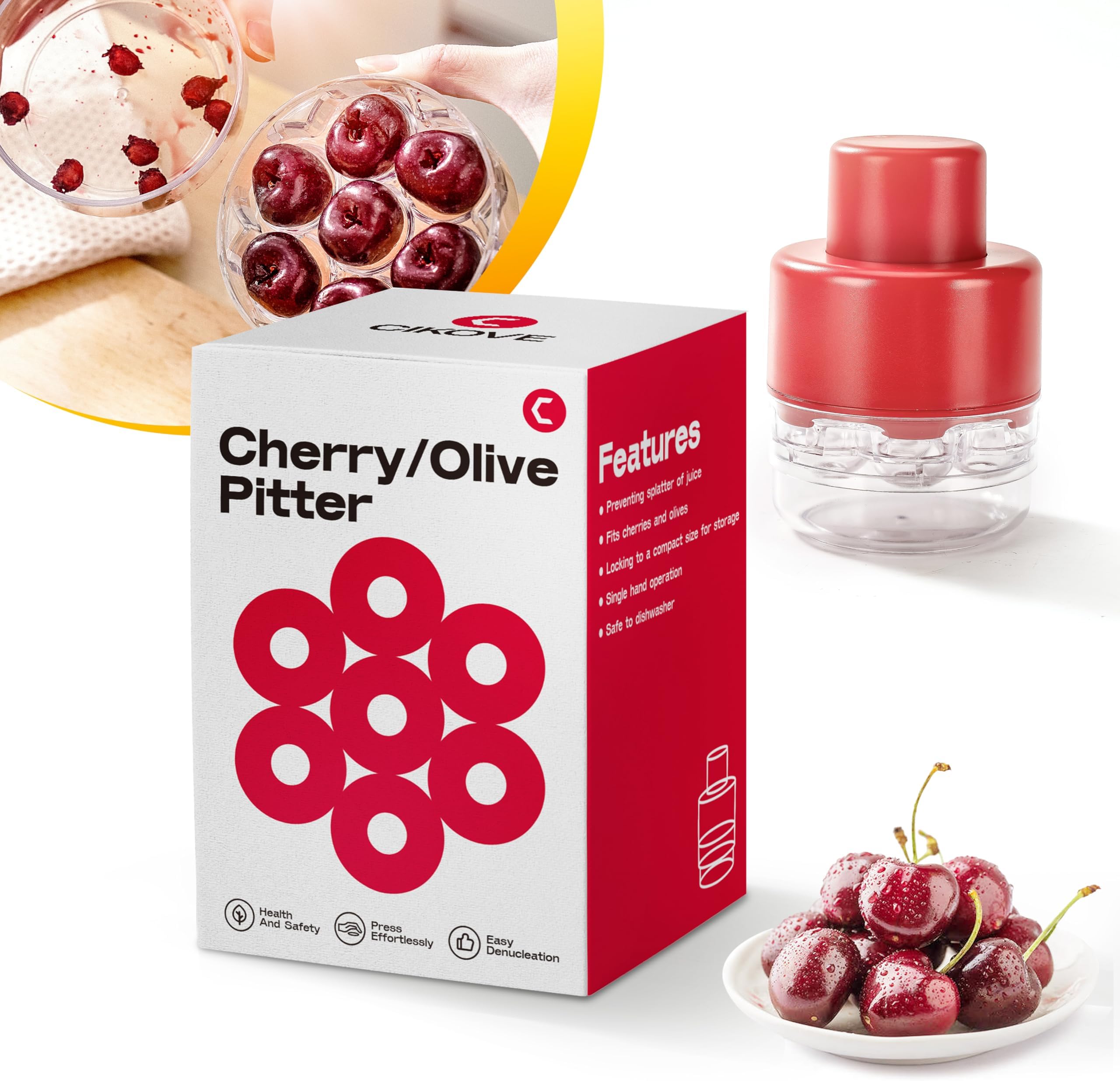 Amazon.com: Cherry Pitter Tool Pit Remover - Cherry Seed Remover 6 at a Time - Portable Cherry ...