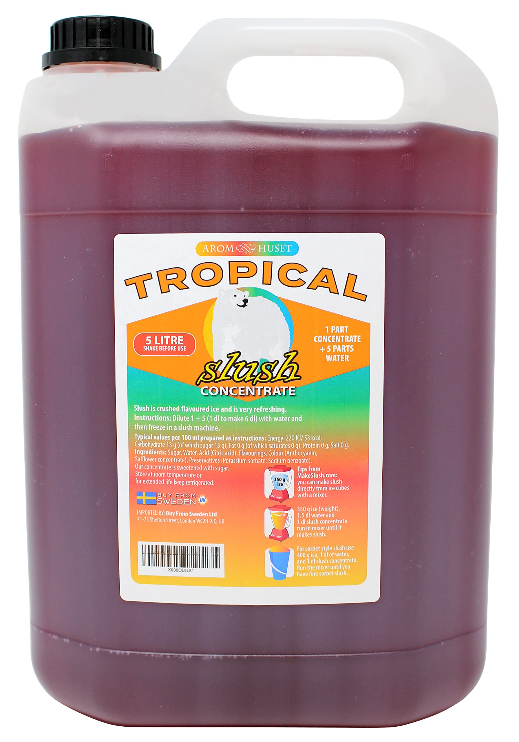 Buy Aromhuset Tropical Slush – Flavoured Frozen Slushie s Mix for Slush ...