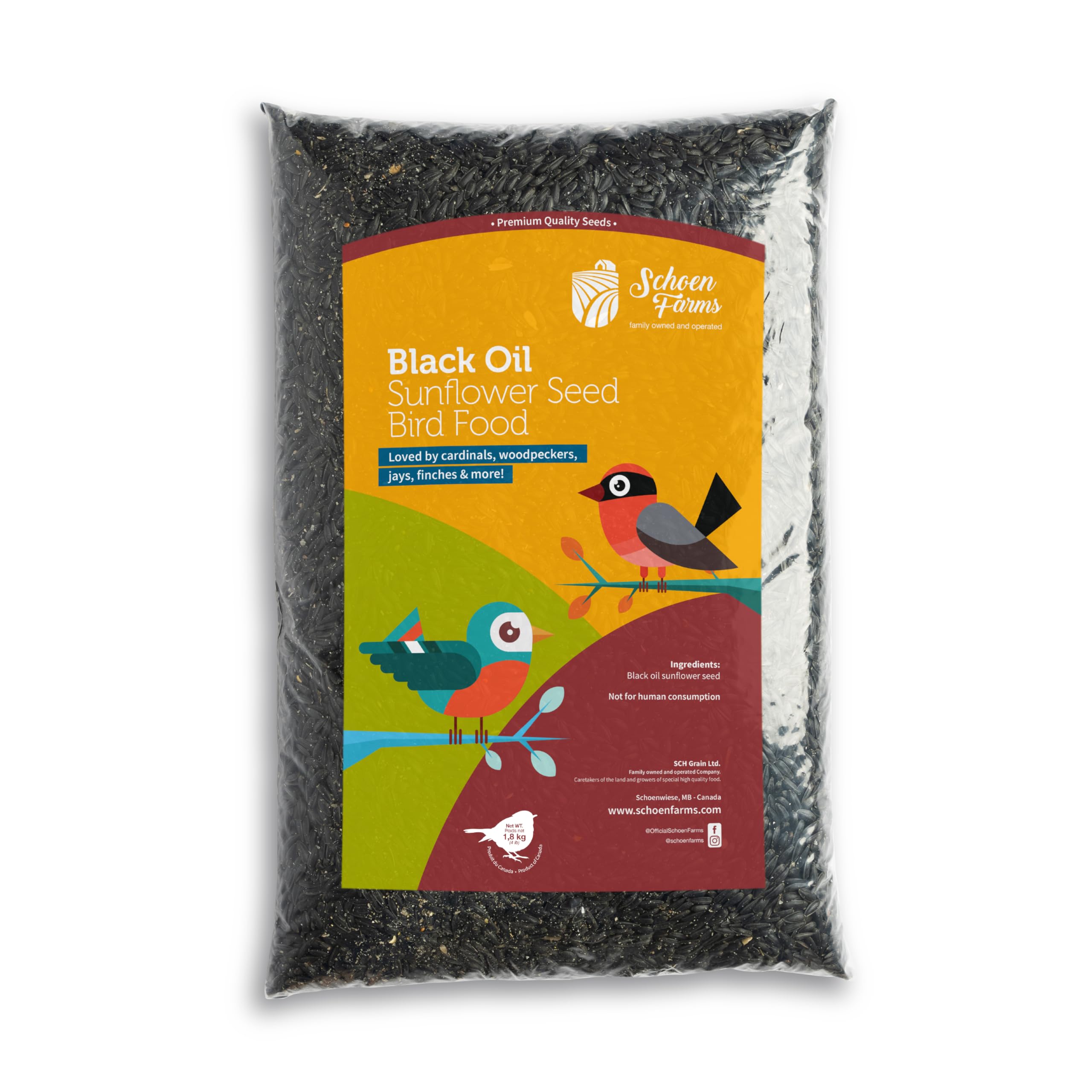 Snapklik.com : Schoen Farms Black Oil Sunflower Seeds For Birds