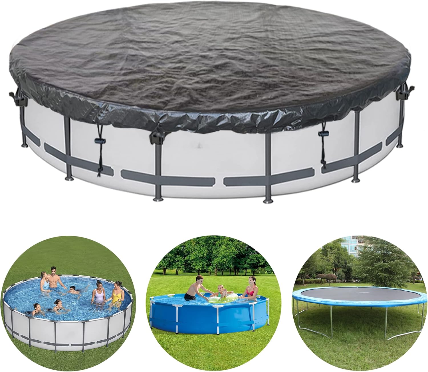 Amazon.com : SIHAIAN 14 FT Pool Cover Winter Round Pool Cover Solar ...