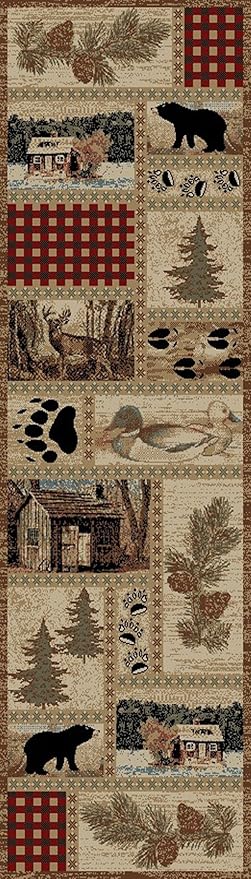 Amazon.com: Rustic Lodge Forest Cabin Area Rug, 2'3x7'7