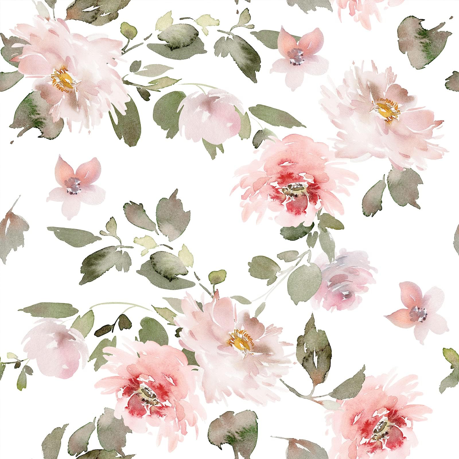 WESTICK Pink Floral Contact Paper for Walls Peel and Stick Floral ...