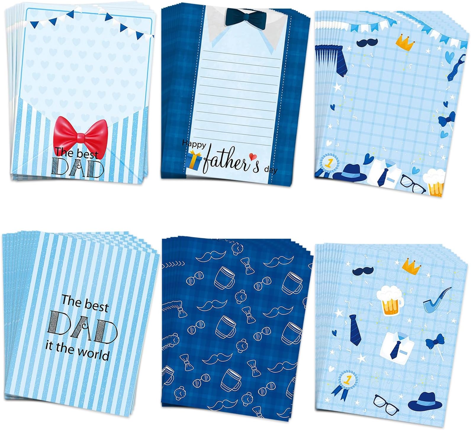Amazon.com : 60 Sheet Father's Day Border Letter Paper, 8.5 x 11 Inch ...
