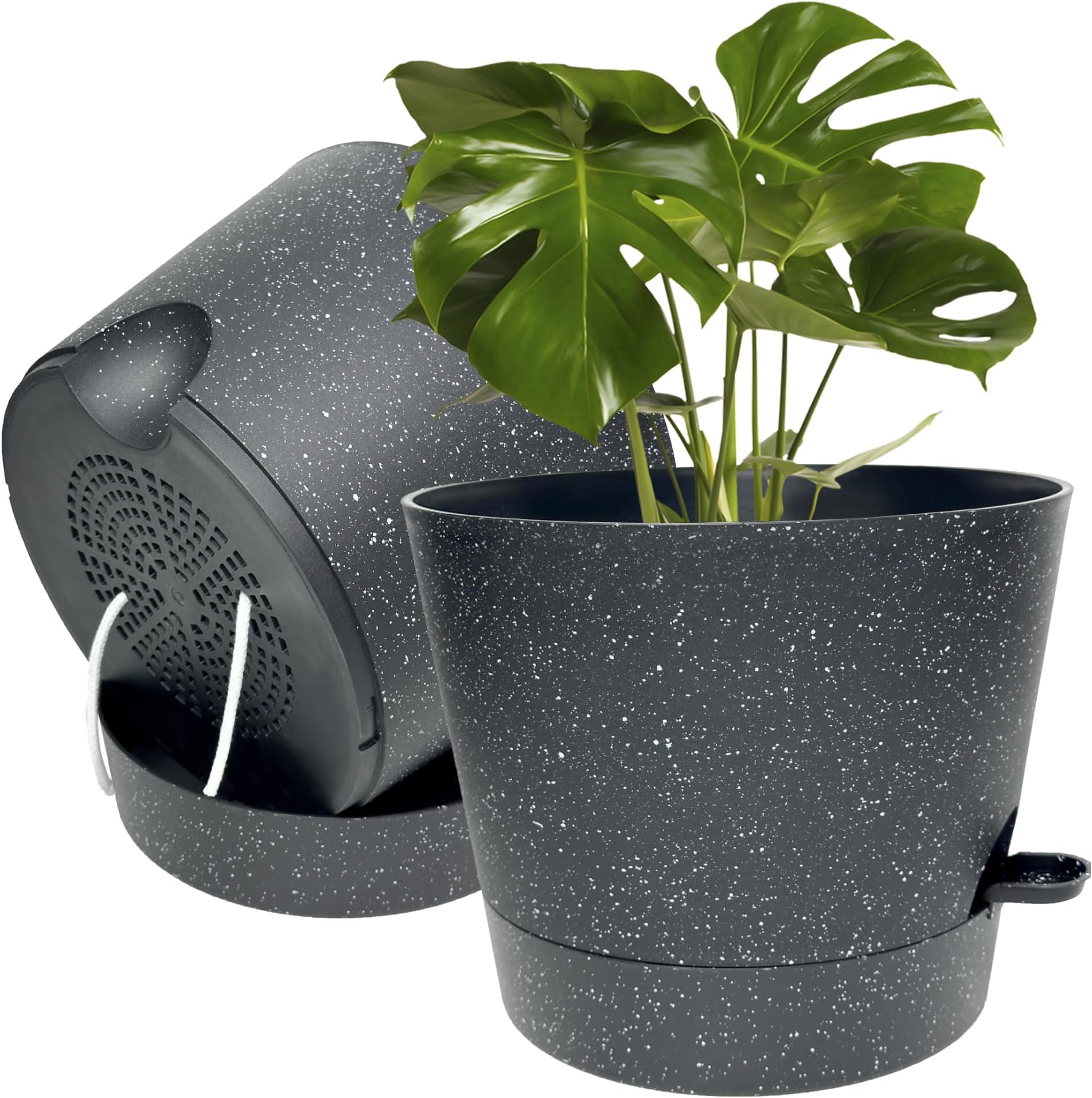 Amazon.com : Sunnydaze Resin Rustic Cask Outdoor Planter - Set of 3 ...