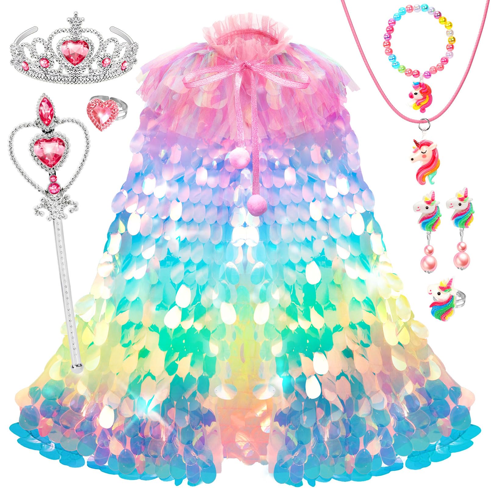 Amazon.com: OHARLOBE Toddler Toys for Ages 3-8, 8 Pcs Rainbow Princess ...