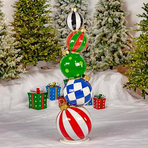 Amazon.com: Zaer Ltd. 5.5 Feet Tall Iron Fancy Christmas Ornament Tower ...